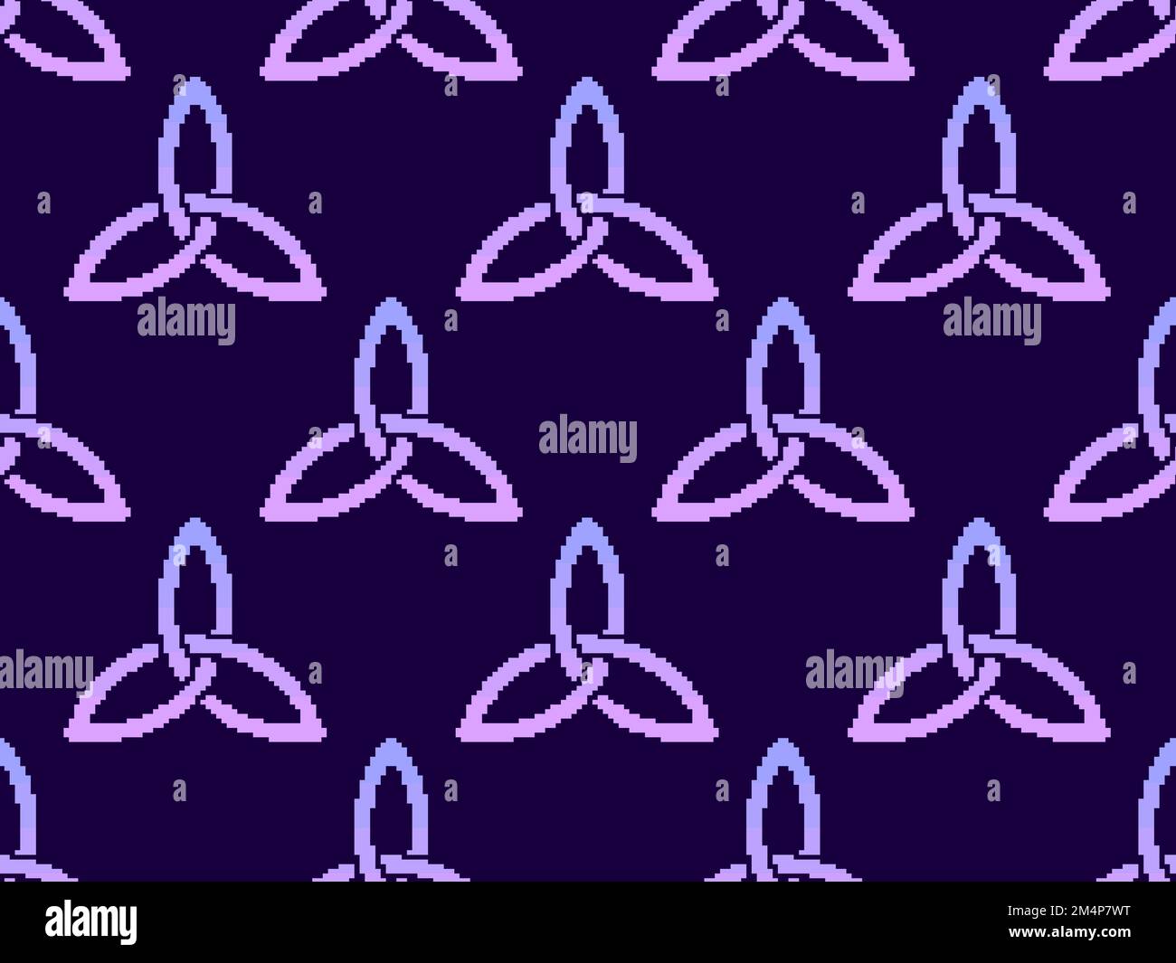 Triquetra in pixel art style seamless pattern. Pixelated Triquetra ...
