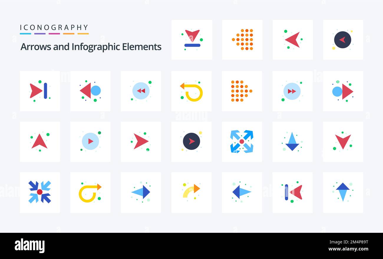 25 Arrow Flat color icon pack Stock Vector Image & Art - Alamy