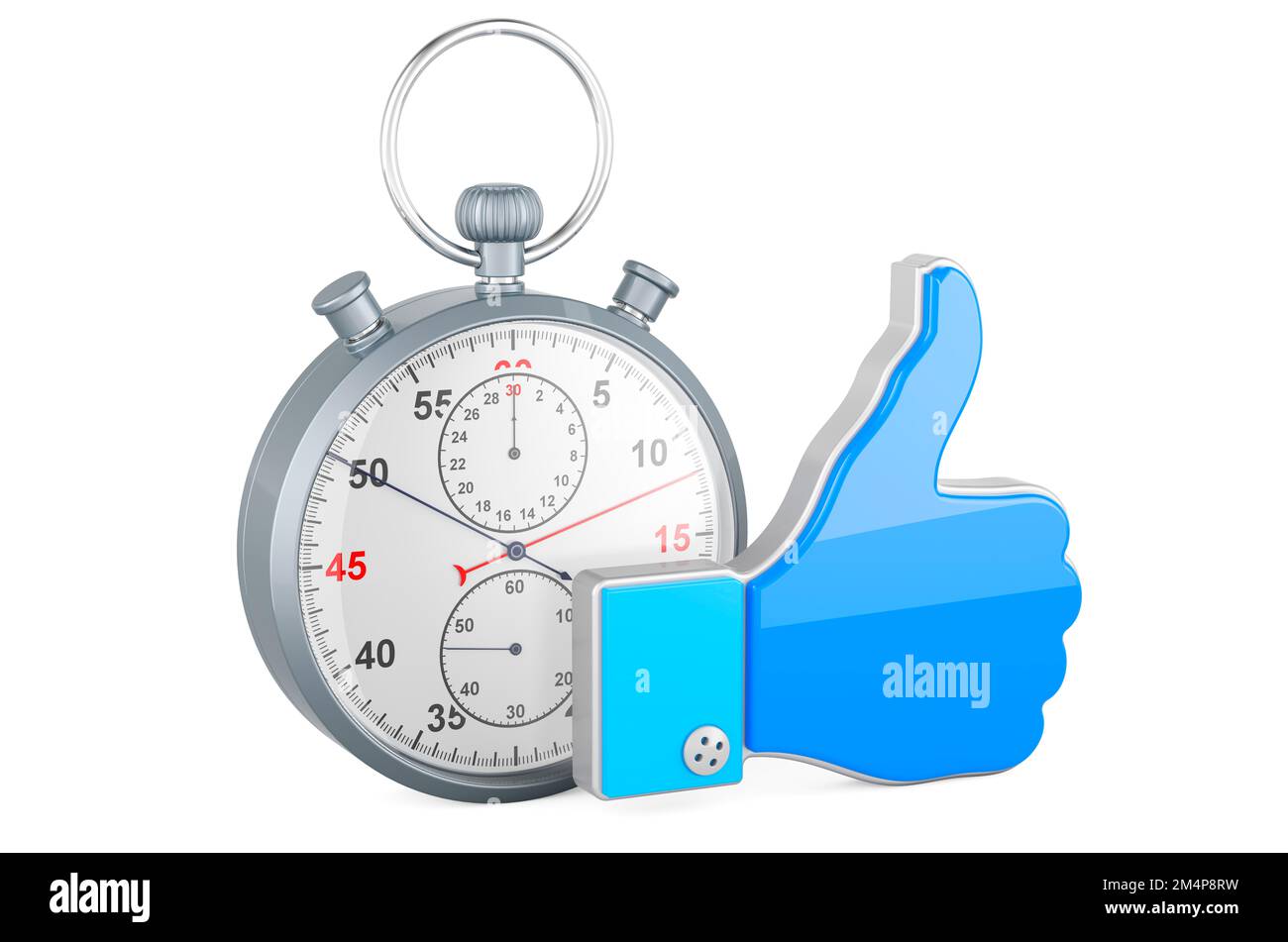 Stopwatch inside lifebuoy, save time concept. 3D rendering isolated on ...