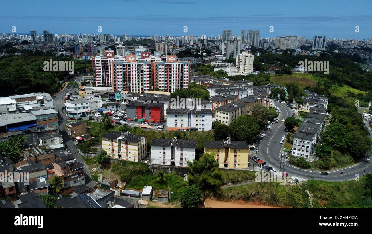 salvador, bahia, brazil - october 9, 2022: Aerial view of residences in ...