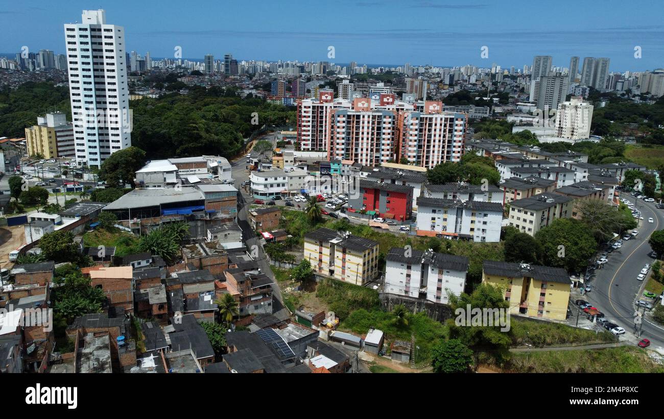 salvador, bahia, brazil - october 9, 2022: Aerial view of residences in ...