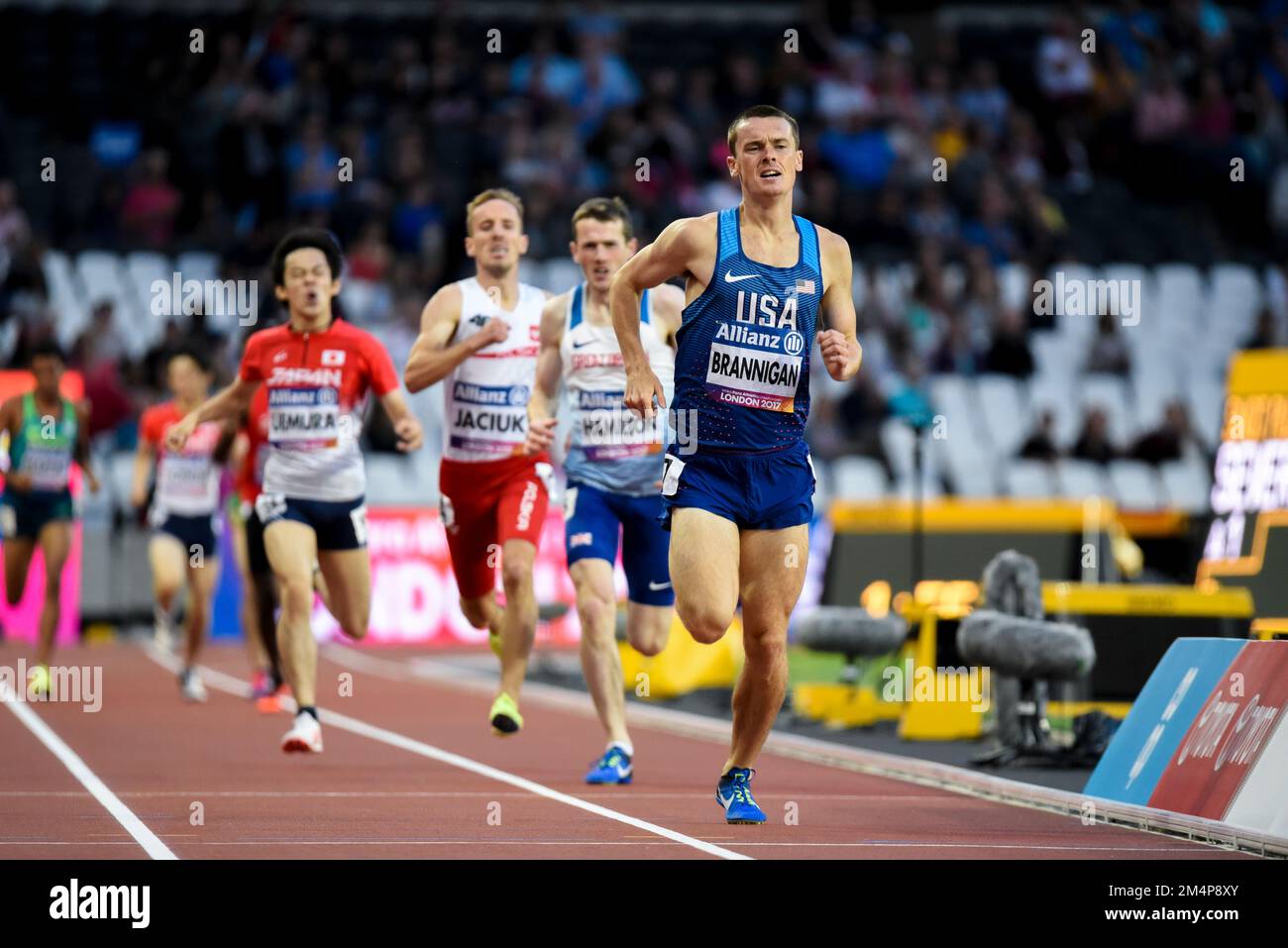 Michael Brannigan and runners competing in the T20 800m at the World ...