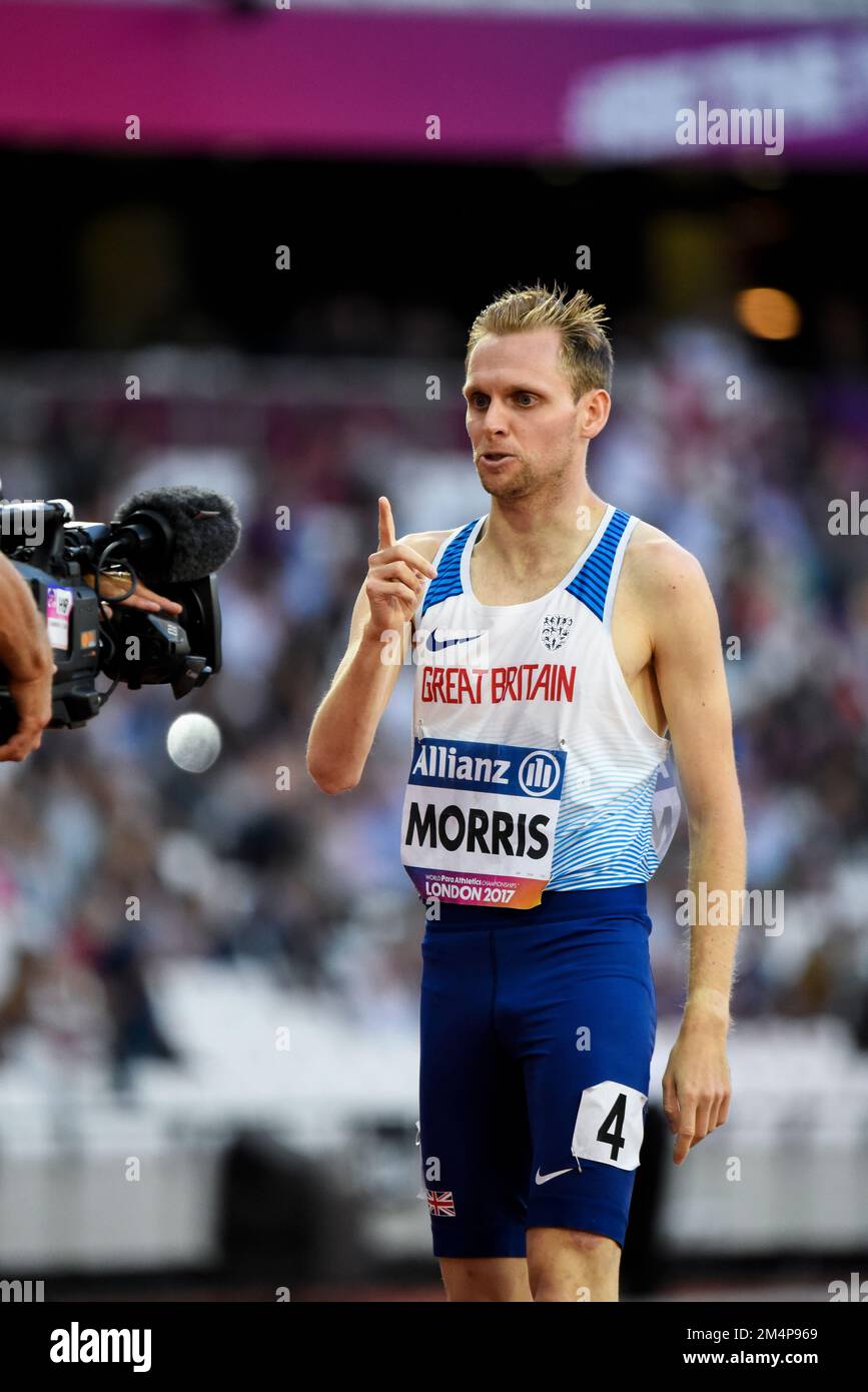 Steve Morris playing to the camera after competing in the T20 800m ...