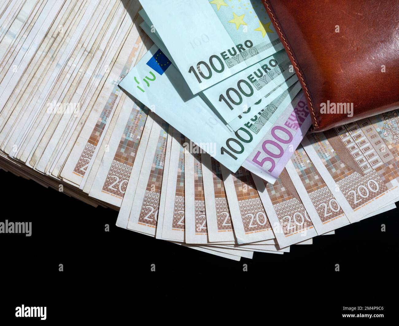 Croatia Kuna Kune Kunas banknotes and European Euro Euros Black ...