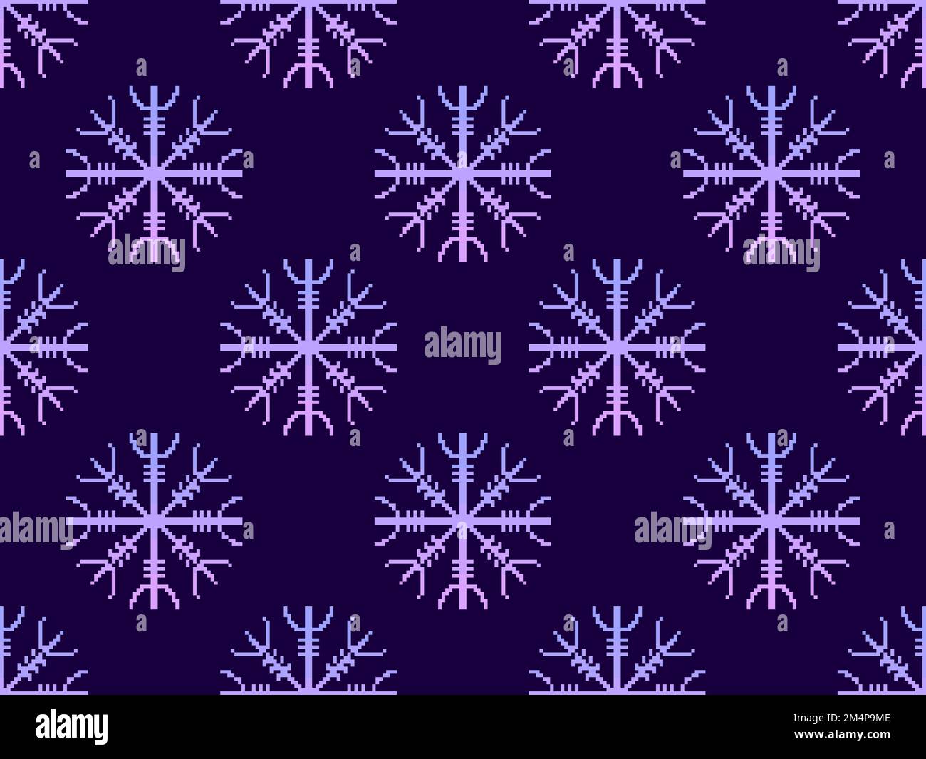 Seamless pattern with Helm of Awe or Helm of Terror in pixel art style ...