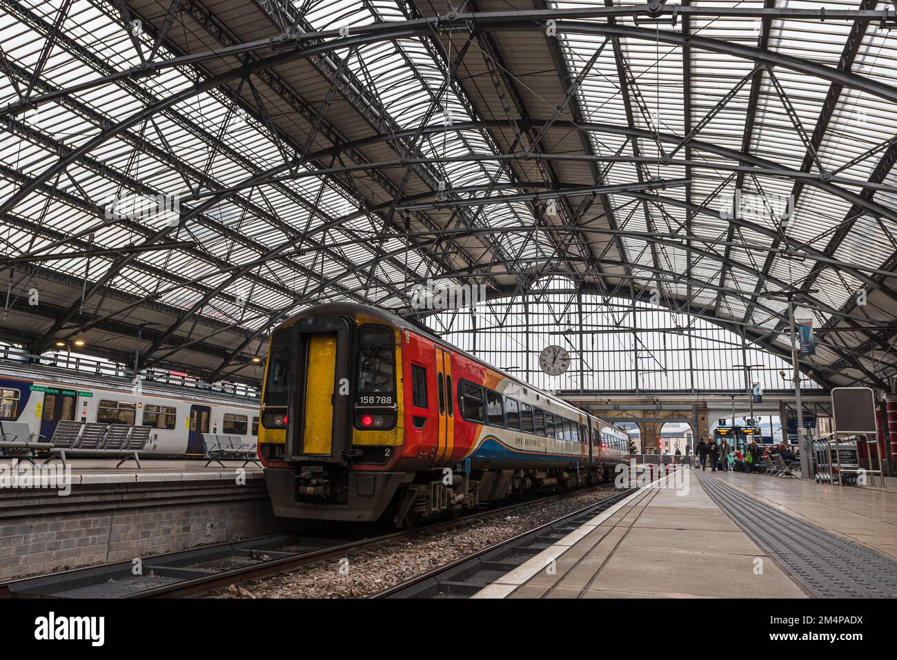 An EMR Regional train seen waiting by a platform at Liverpool Lime ...