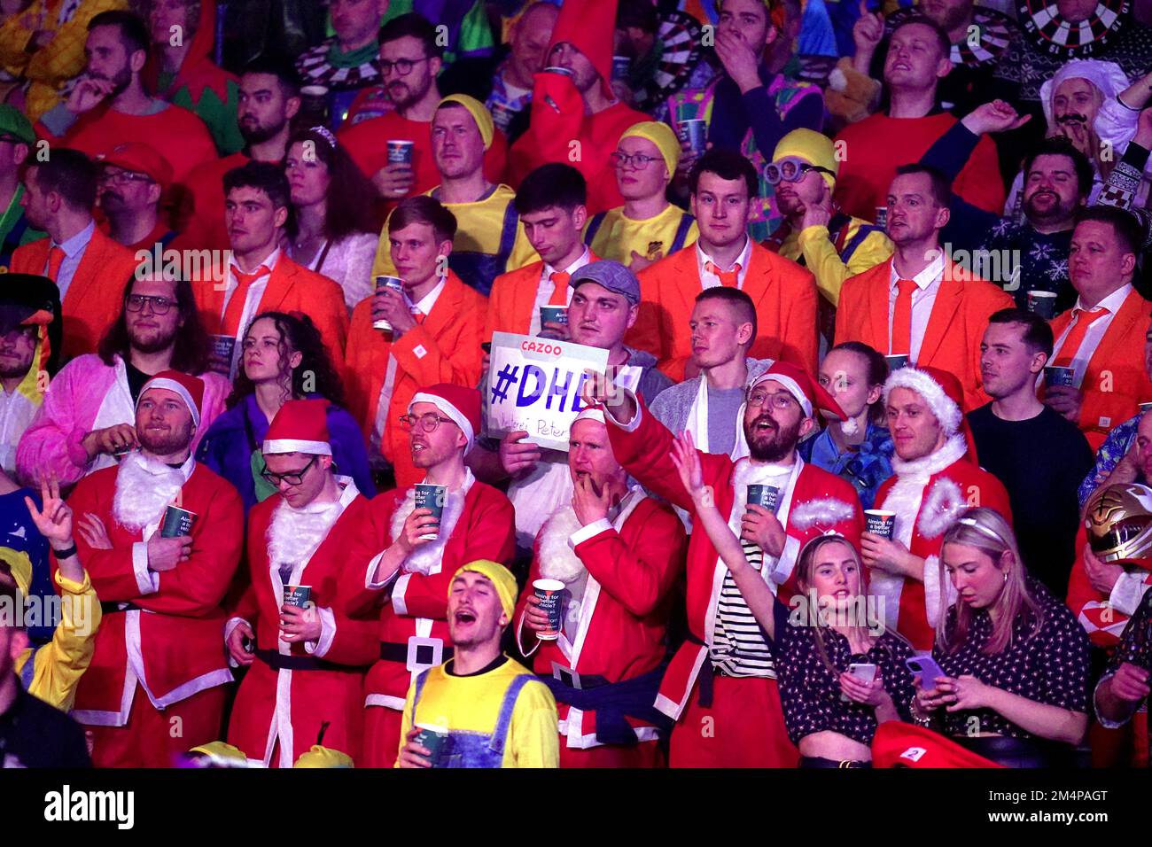 Darts fans in fancy dress during day eight of the Cazoo World Darts ...