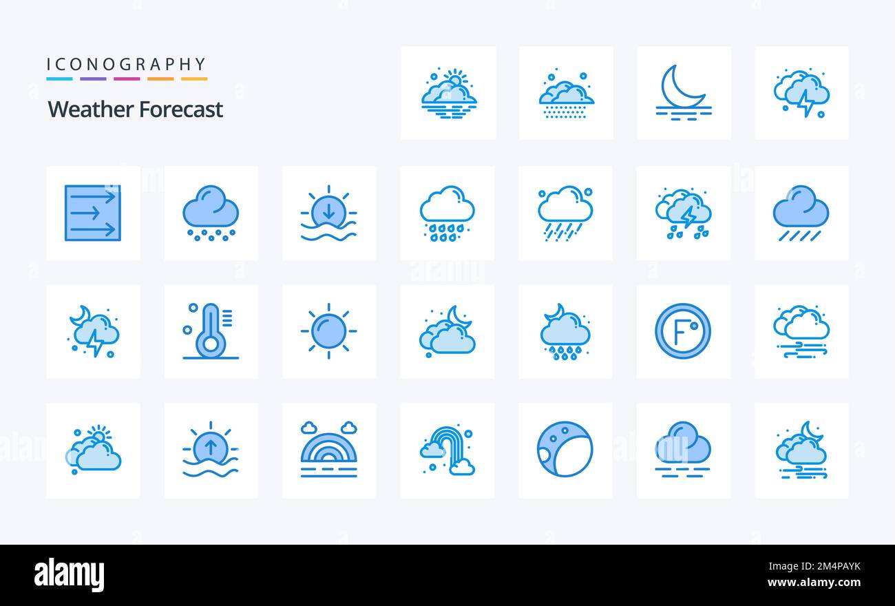 25 Weather Blue icon pack Stock Vector Image & Art - Alamy