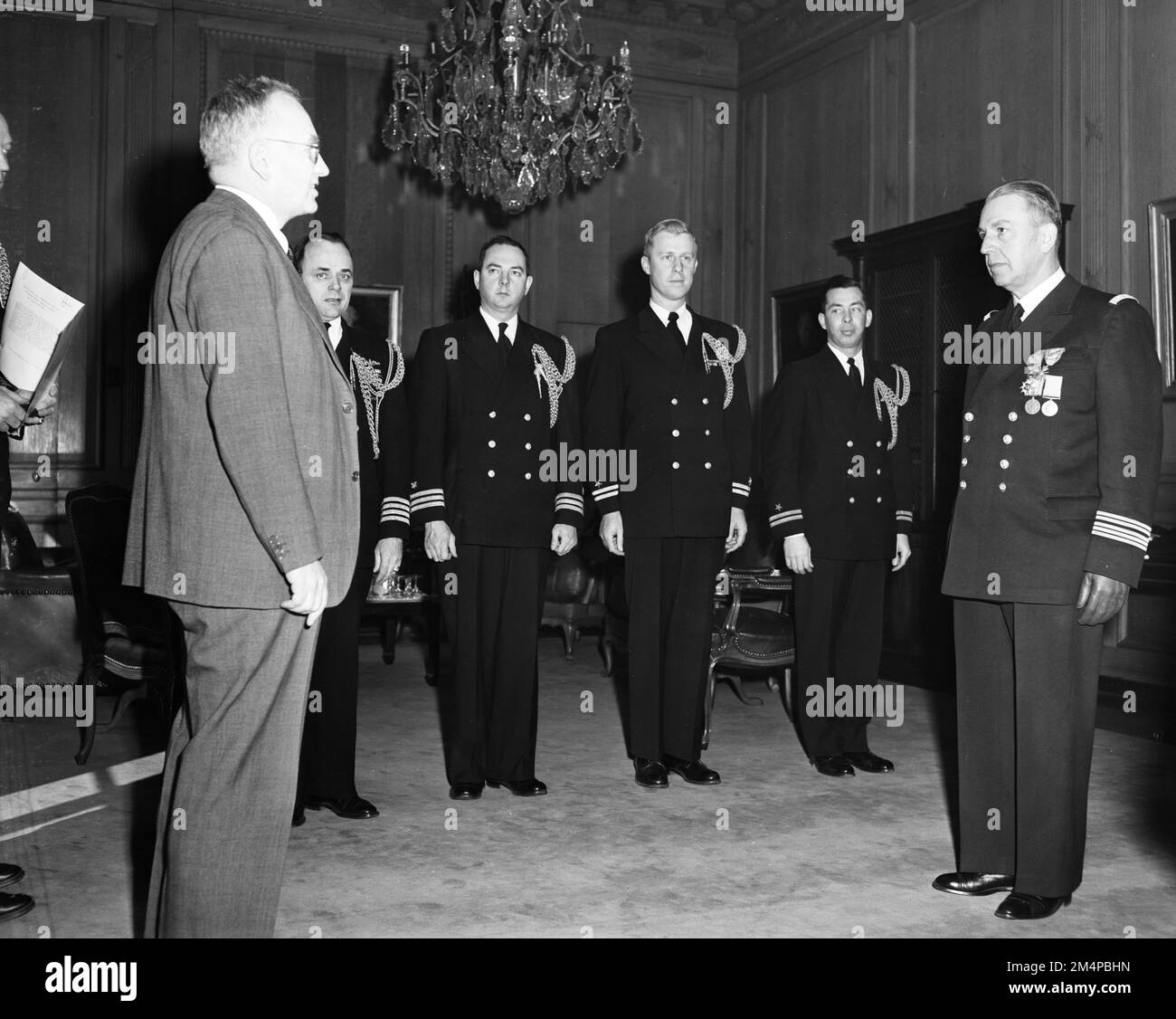 Legion of Merit Award to Capt. Cabanie, French Navy. Photographs of ...