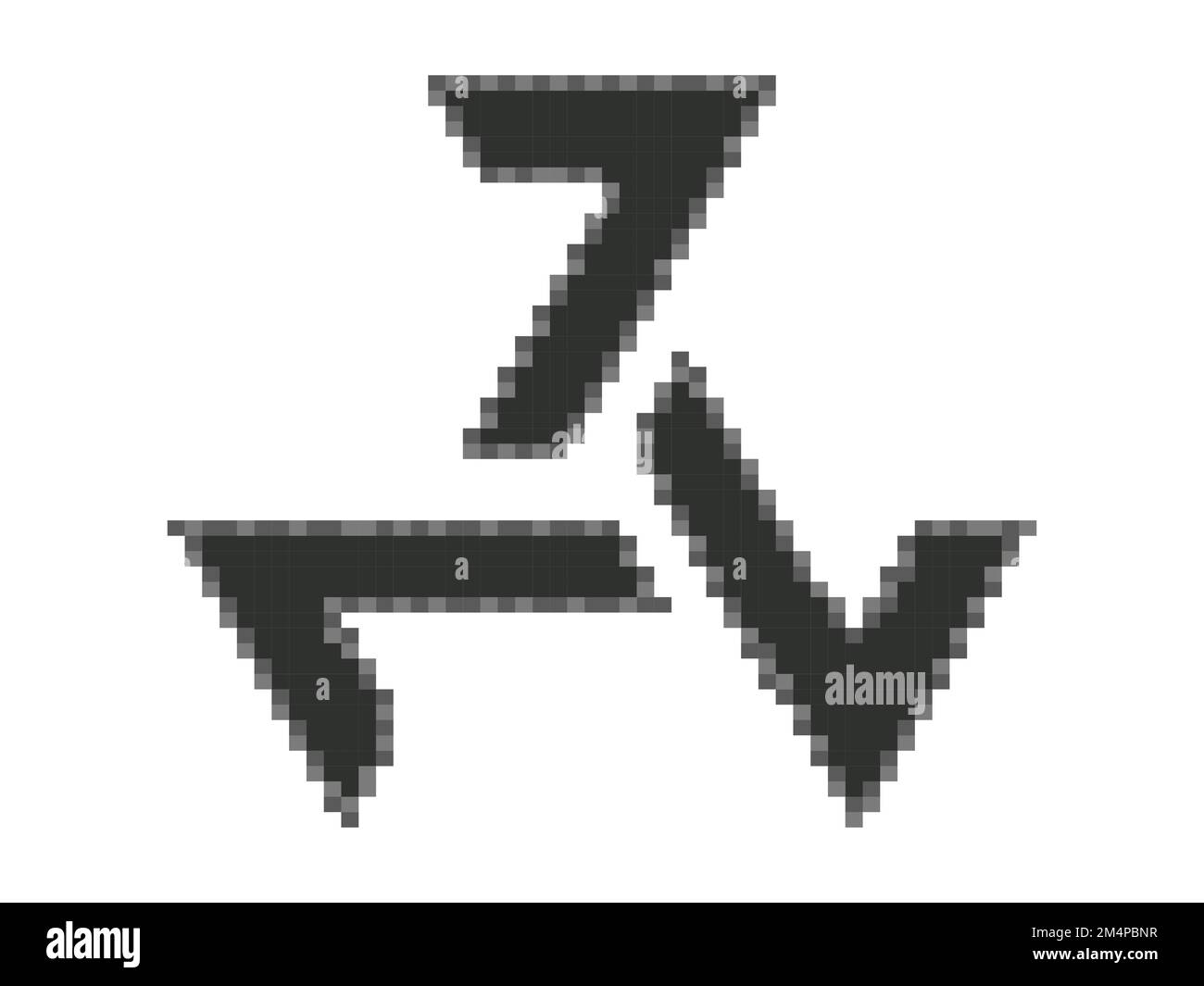 Triskelion celtic symbol in pixel style. Pixelated triple spiral ...