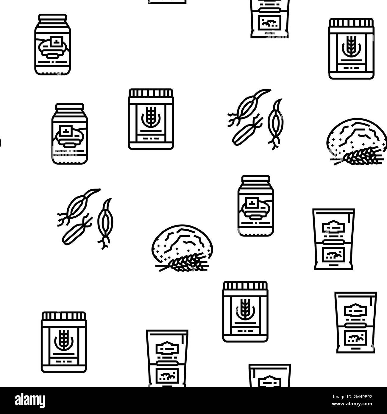 barley cereal grain harvest vector seamless pattern Stock Vector Image ...