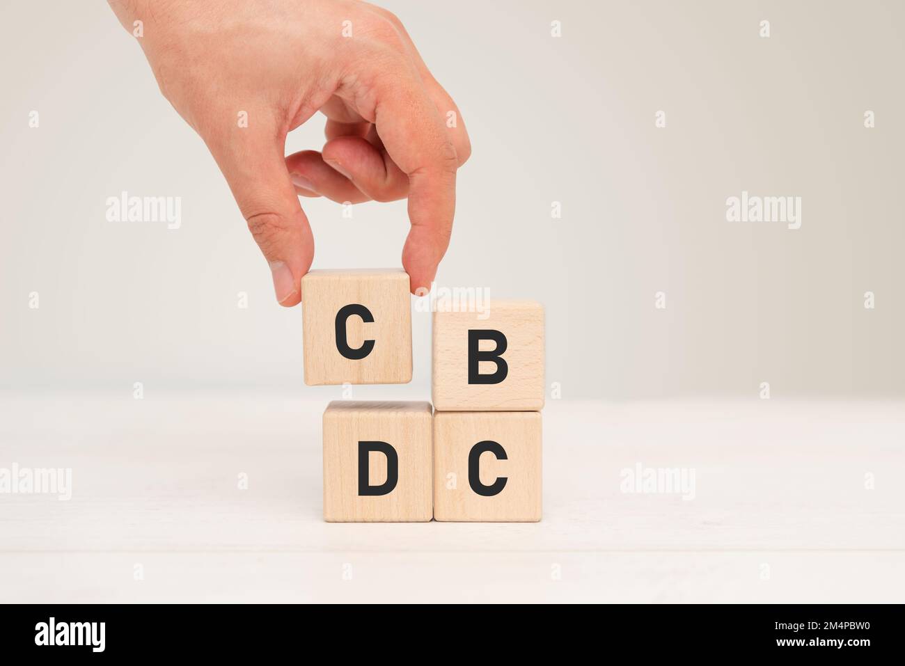 Wooden cube block, CBDC concept. Central bank digital currency ...
