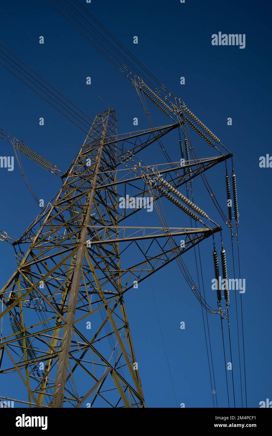 Electricity pylons or Lattice Towers situated in the countryside of ...