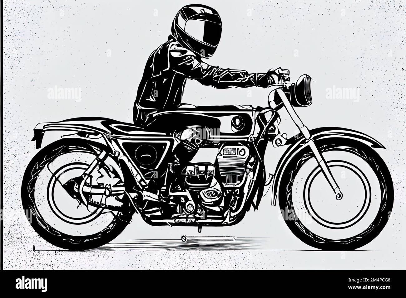 Motorbike Rider Drawing