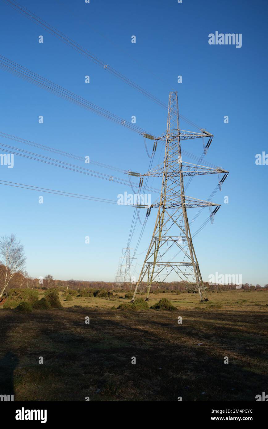 Electricity pylons or Lattice Towers situated in the countryside of ...