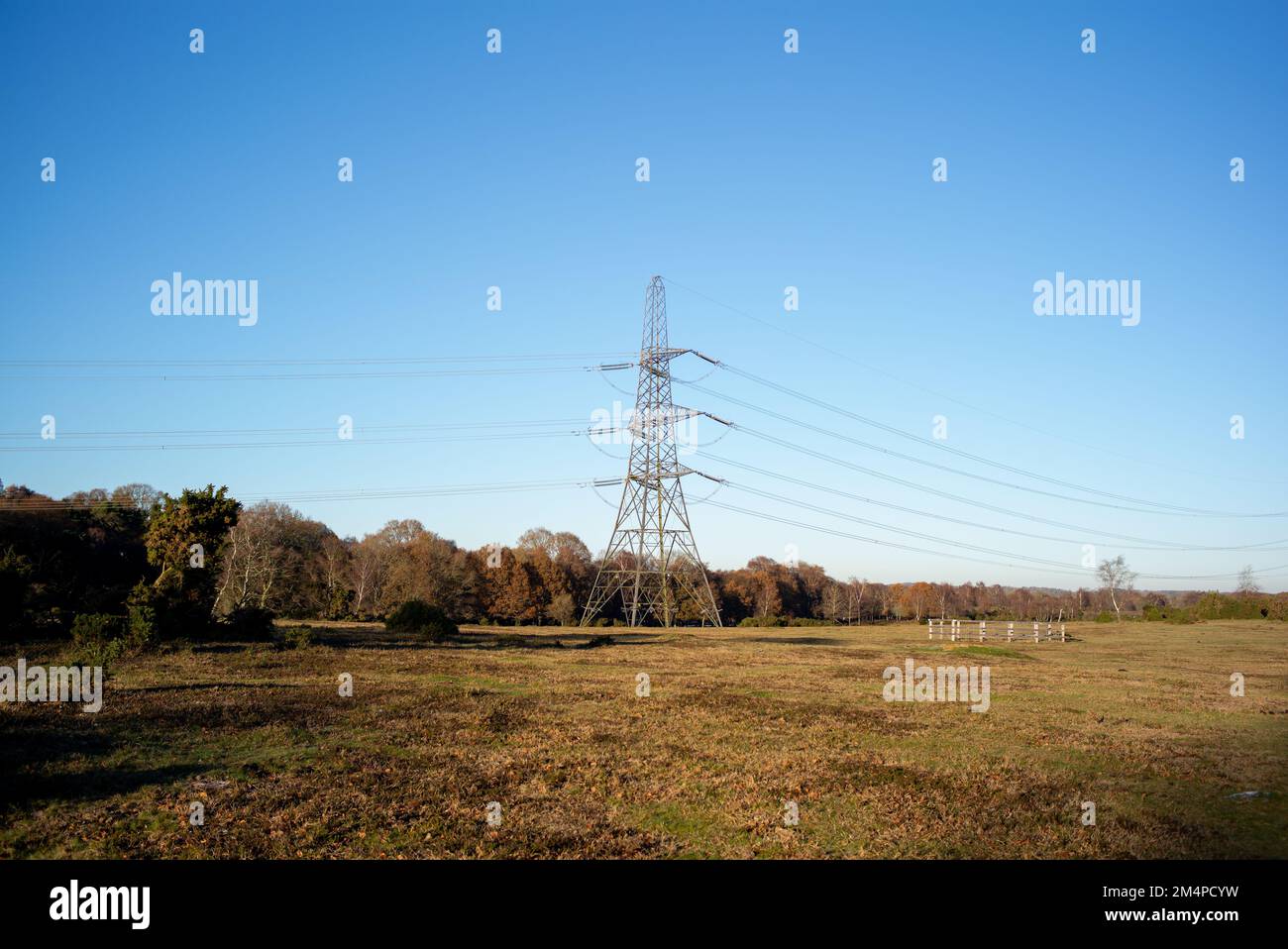 Electricity pylons or Lattice Towers situated in the countryside of ...