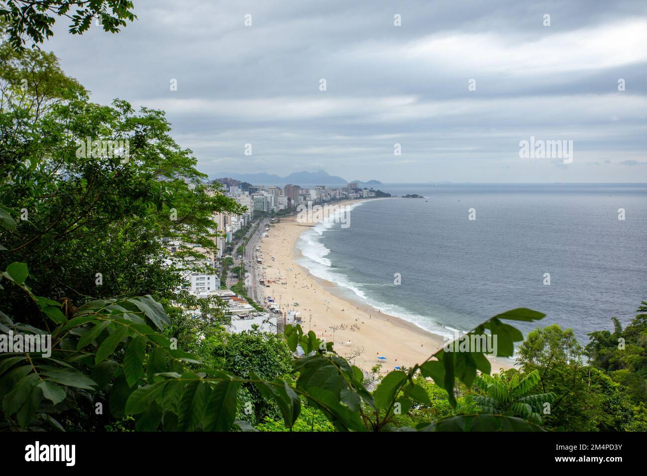 leblon beach seen from cliff viewpoint in Rio de Janeiro Stock Photo ...
