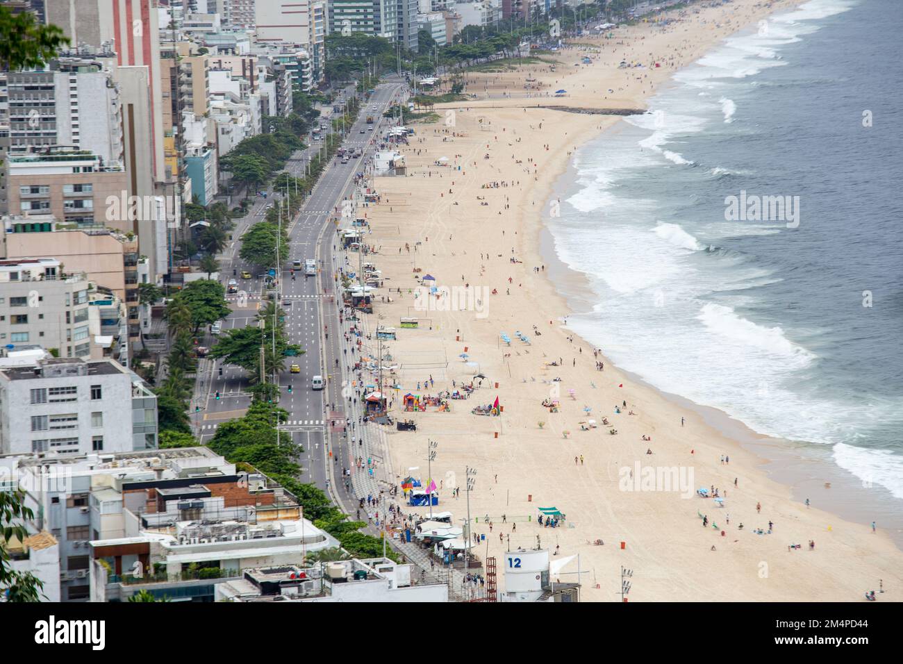 leblon beach seen from cliff viewpoint in Rio de Janeiro Stock Photo ...