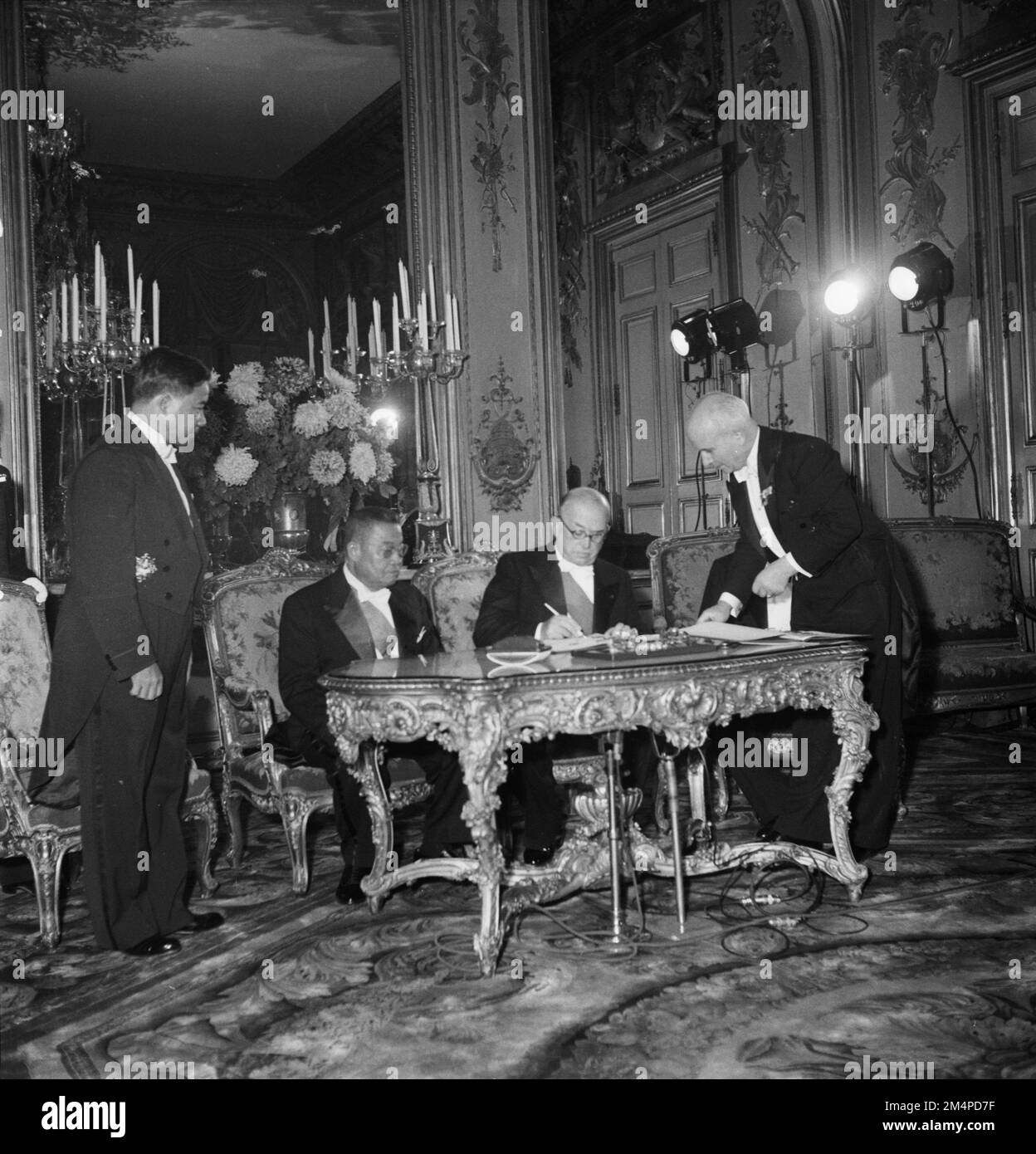 Franco-Laotian Treaty is Signed in Paris. Photographs of Marshall Plan ...
