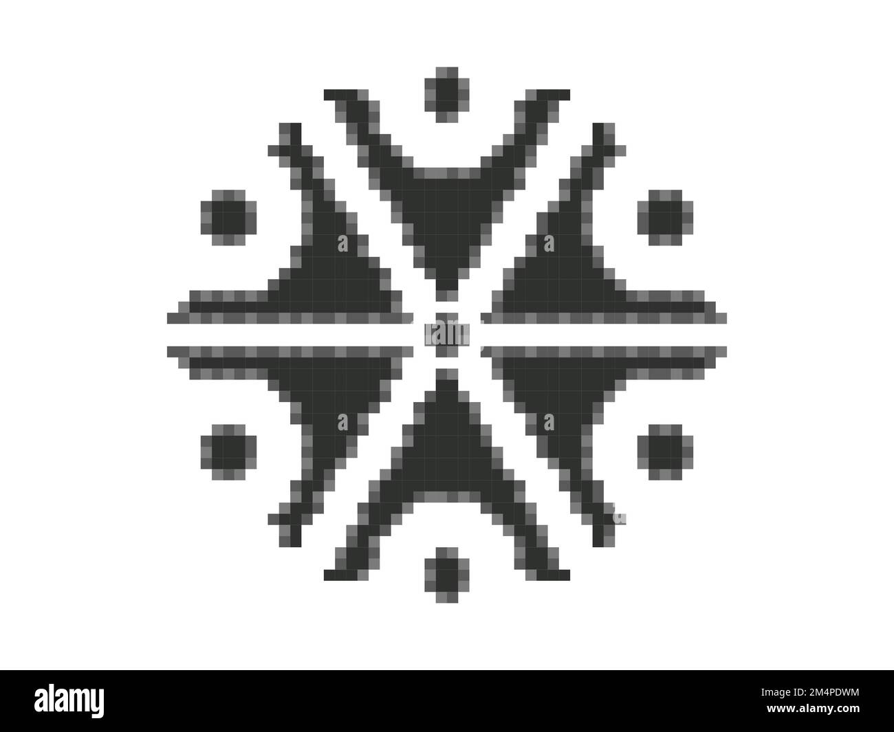 Symbol of the god Perun in pixel style. Pixelated slavic mythology, the ...
