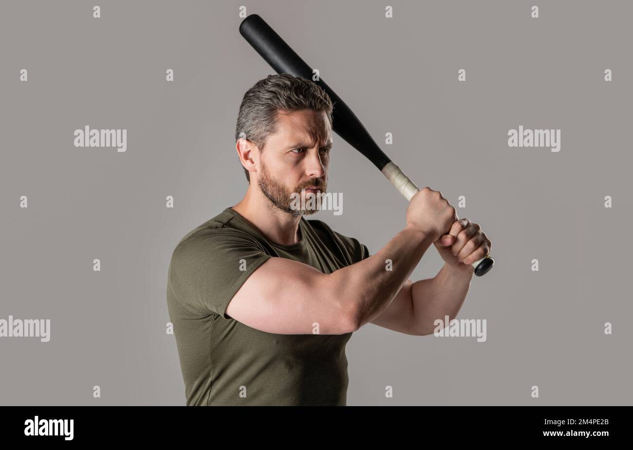 photo of angry man hitting with bat. angry man threatening. angry man ...