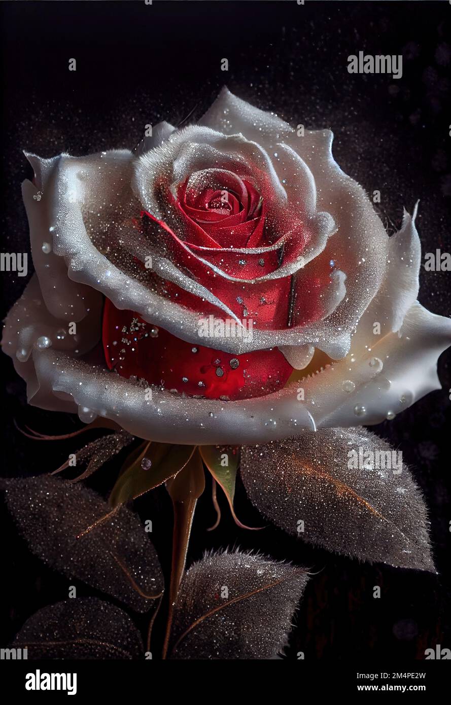 White Rose With Water Drops Wallpaper