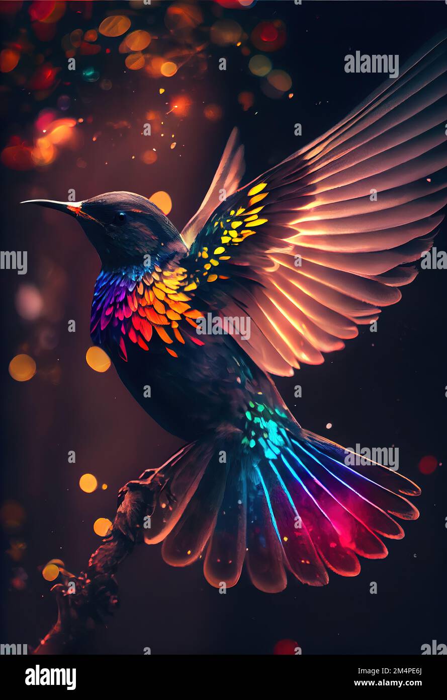 Neon hummingbird hi-res stock photography and images - Alamy
