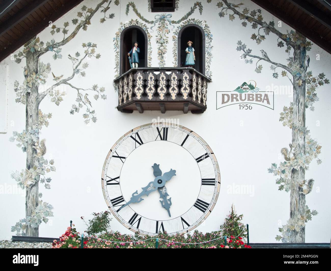 A house front representing a cuckoo clock, Titisee, Black Forest ...
