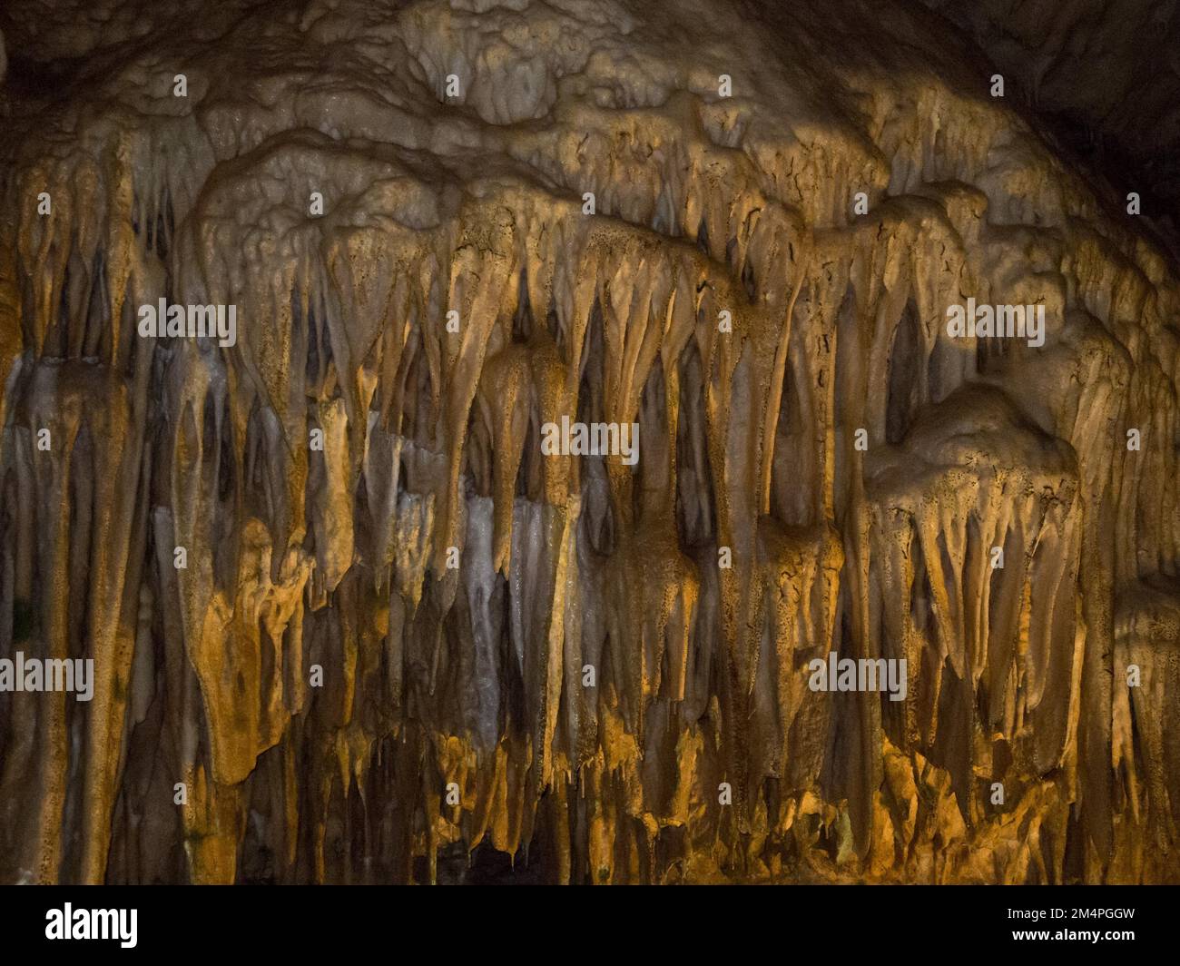 Stalactite formations in the Baerenhoehle, Karlshoehle, Erpfinger ...