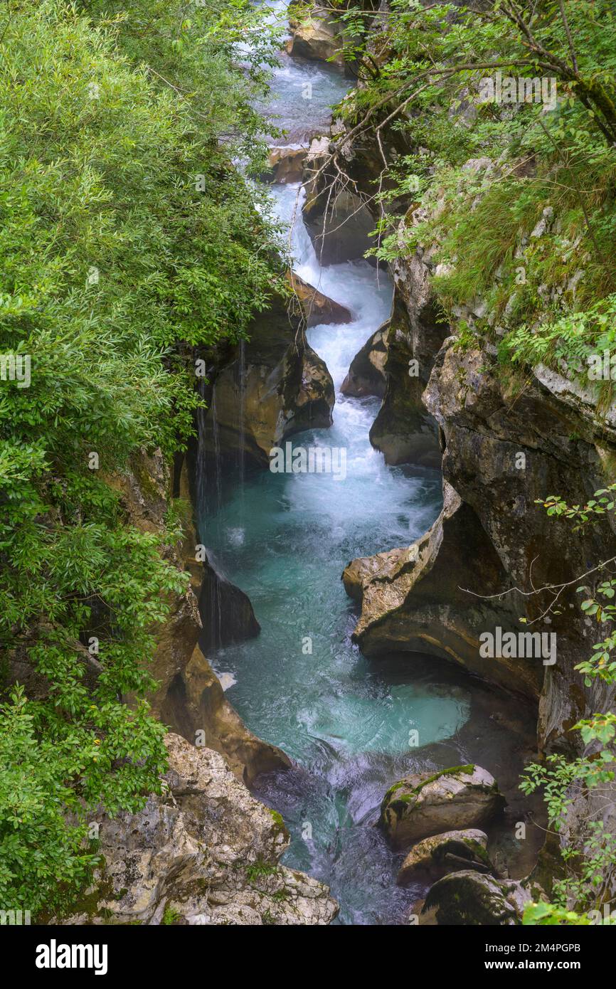 Narrows of the river at the Velika korita Soce (Great Soca Troughs ...