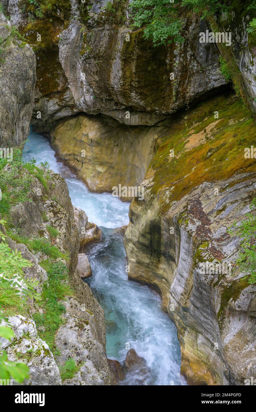 Narrows of the river at the Velika korita Soce (Great Soca Troughs ...