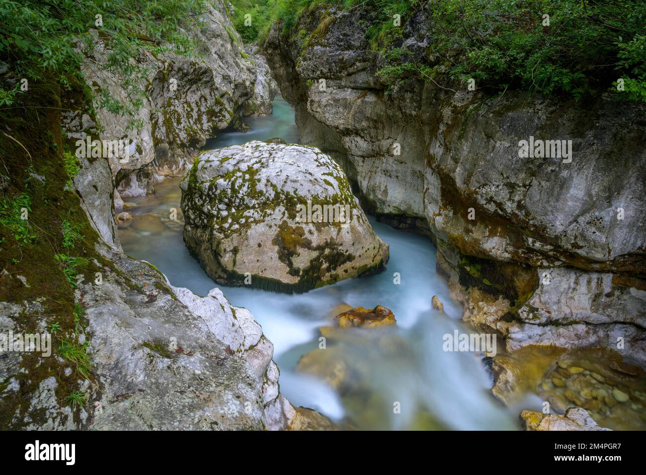 Narrows of the river at the Velika korita Soce (Great Soca Troughs ...
