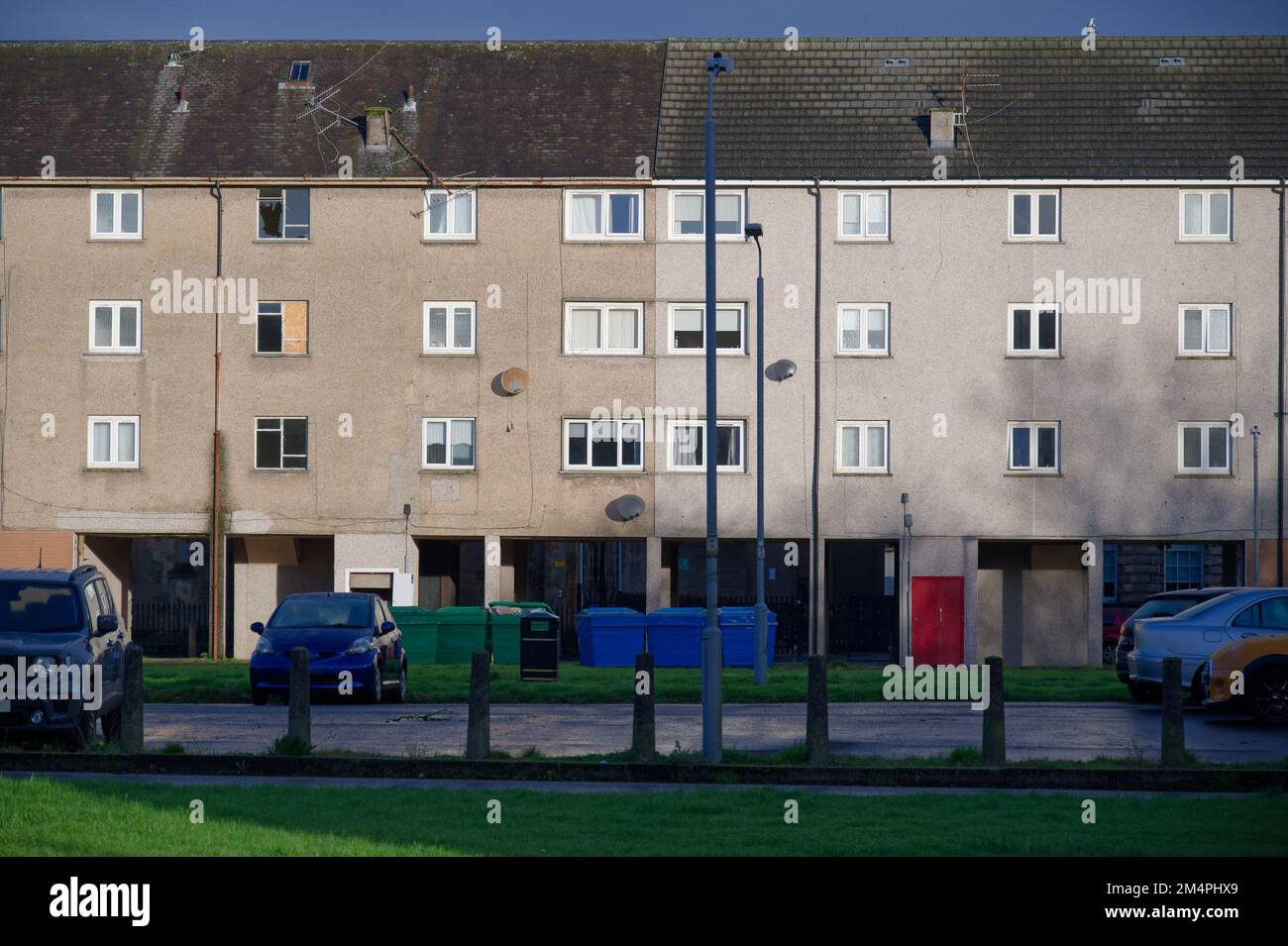 Council flats in poor housing estate with many social welfare issues in ...