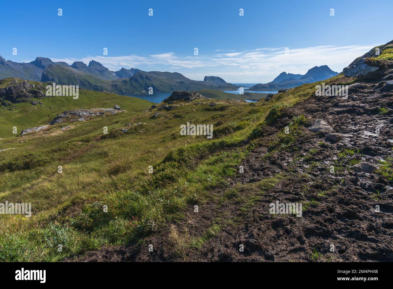 hiking to ryten mountain on lofoten islands, norway Stock Photo - Alamy