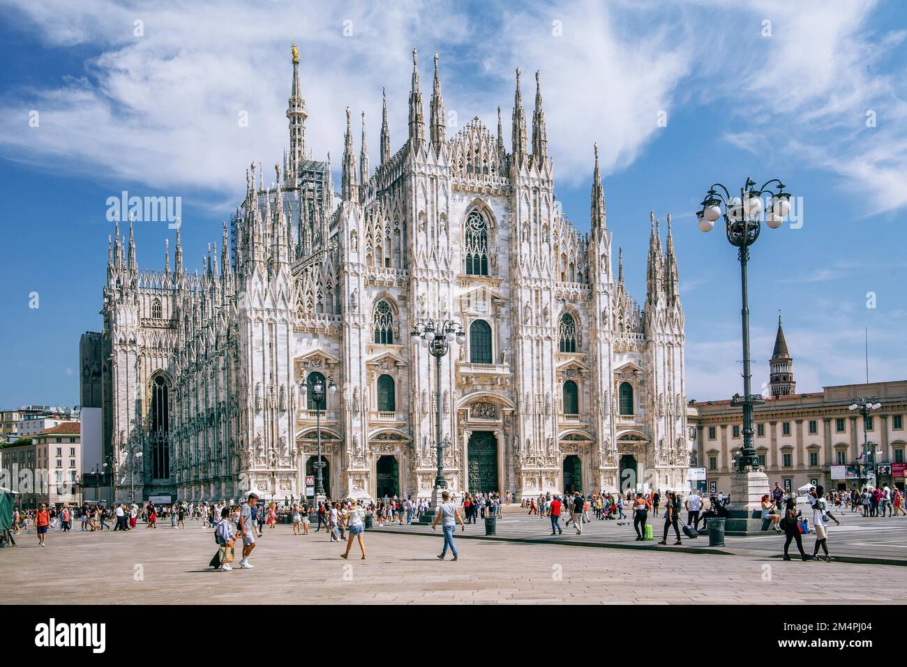 Cathedral Square with Cathedral, Milan, Lombardy, Northern Italy, Italy ...