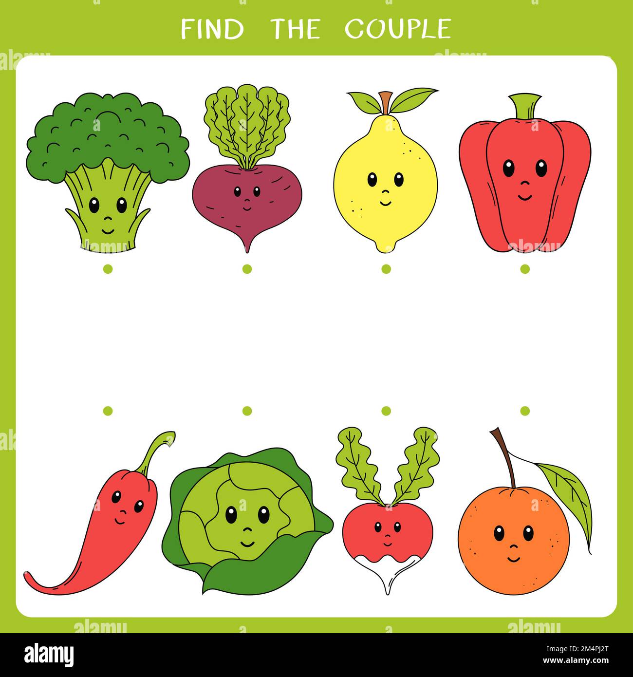 Find the couple. Simple educational game for kids Stock Photo - Alamy