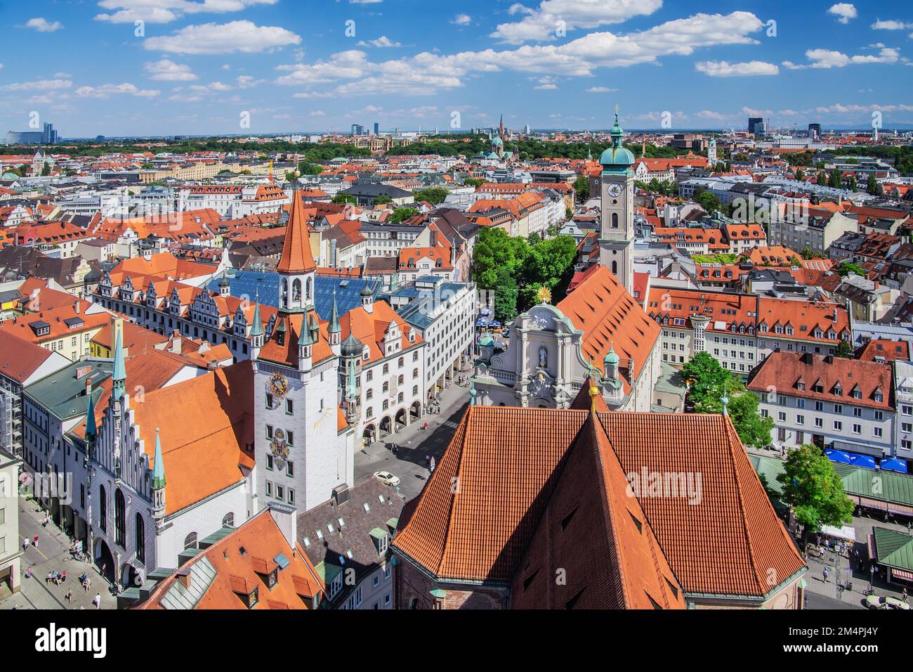 Old Town Roofs with Old Town Hall and Holy Spirit Church, Munich, Upper ...