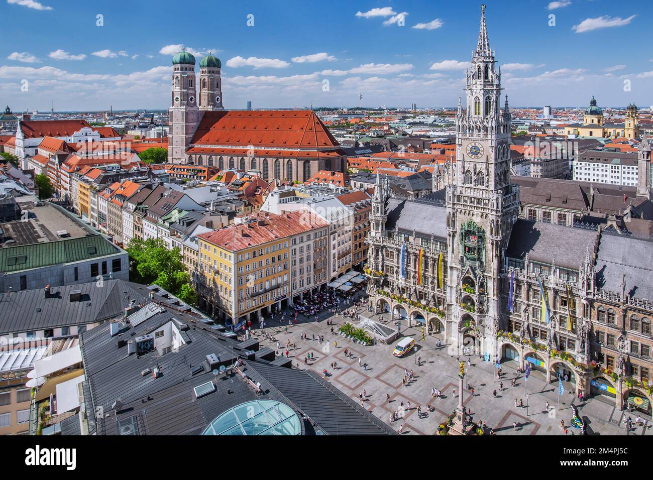 Marienplatz with City Hall and Church of Our Lady, Munich, Upper ...