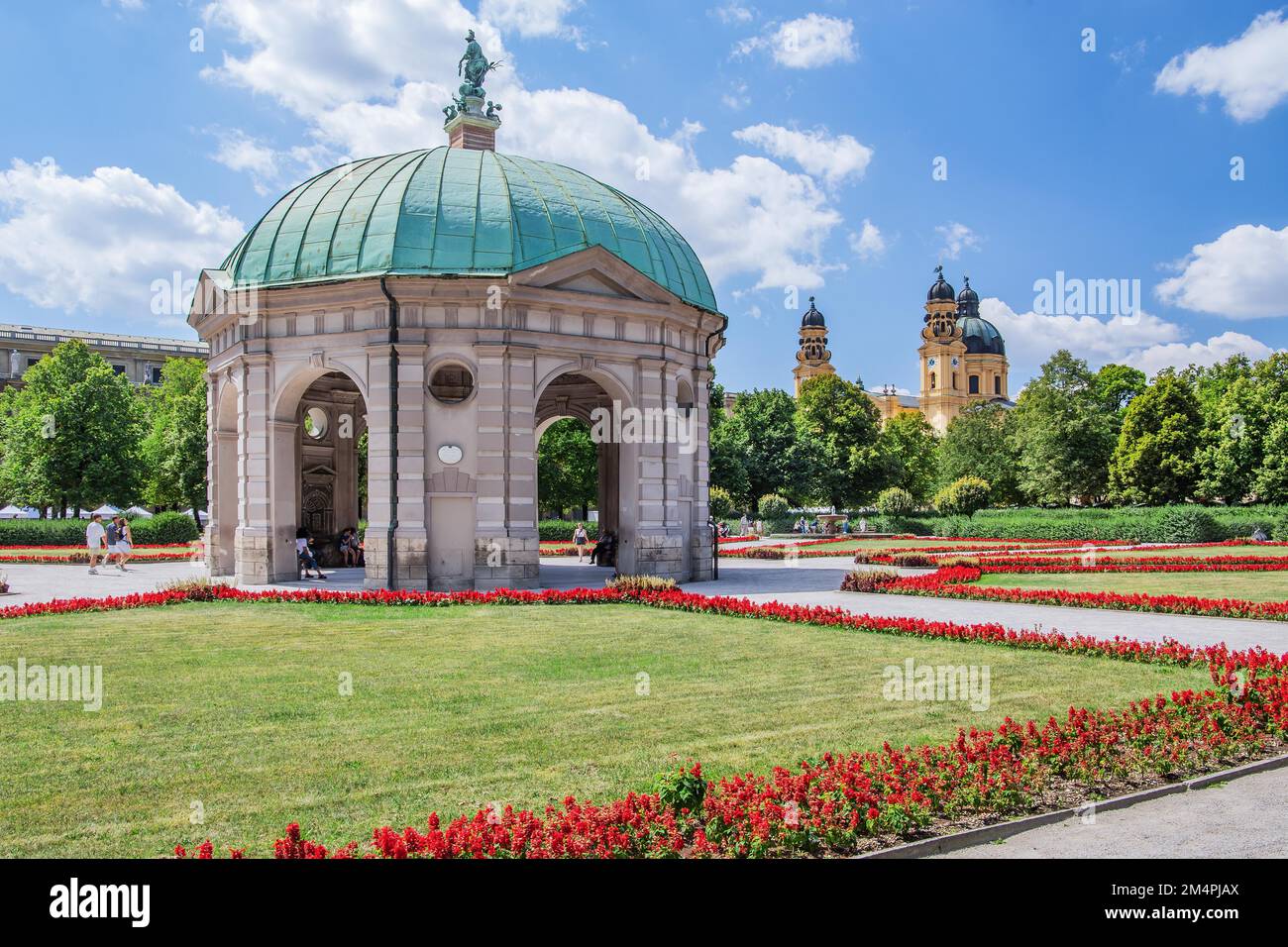Court Garden with Diana Temple and Theatine Church, Munich, Upper ...