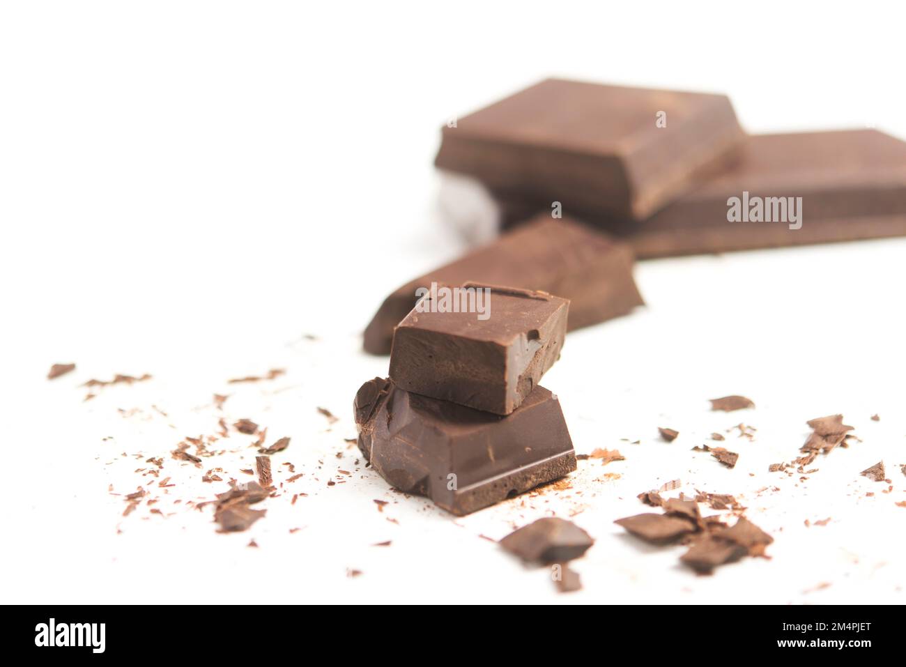 dark chocolate stack close up Stock Photo - Alamy