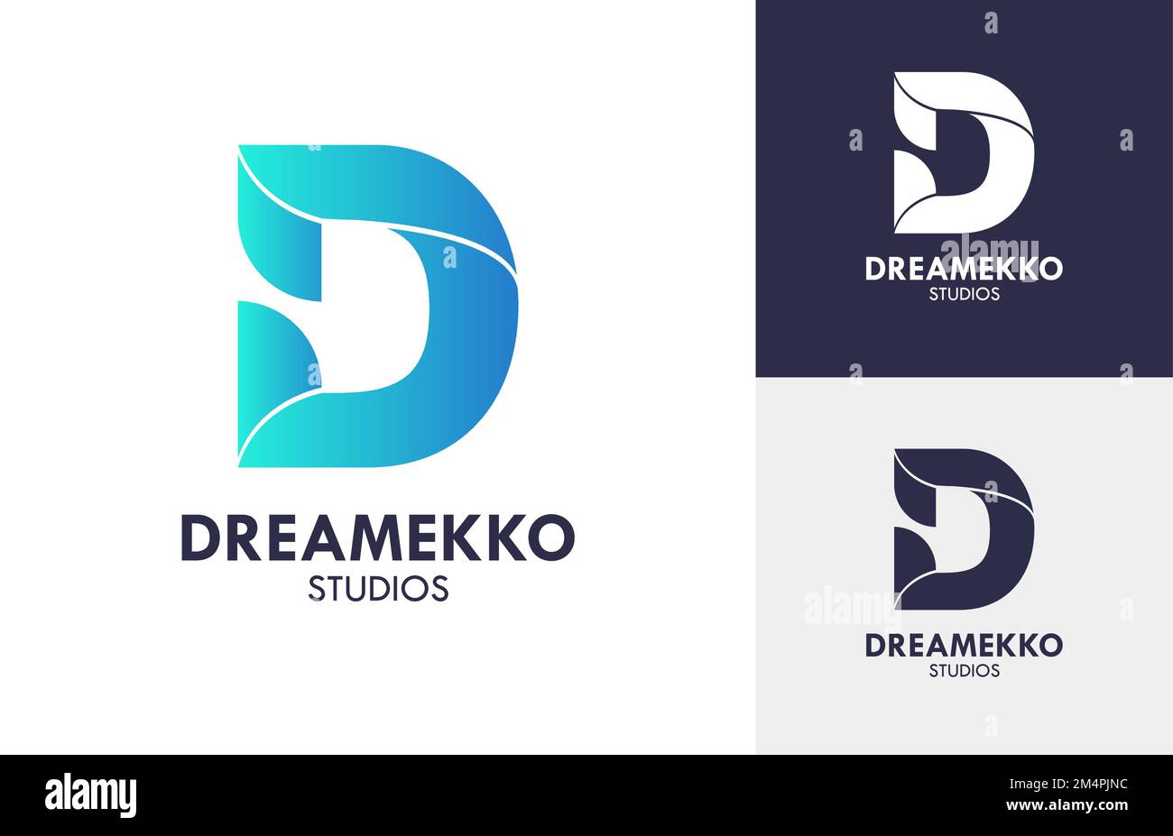 D Alphabet Letter Logo Corporate Identity Set Colorful Vector ...