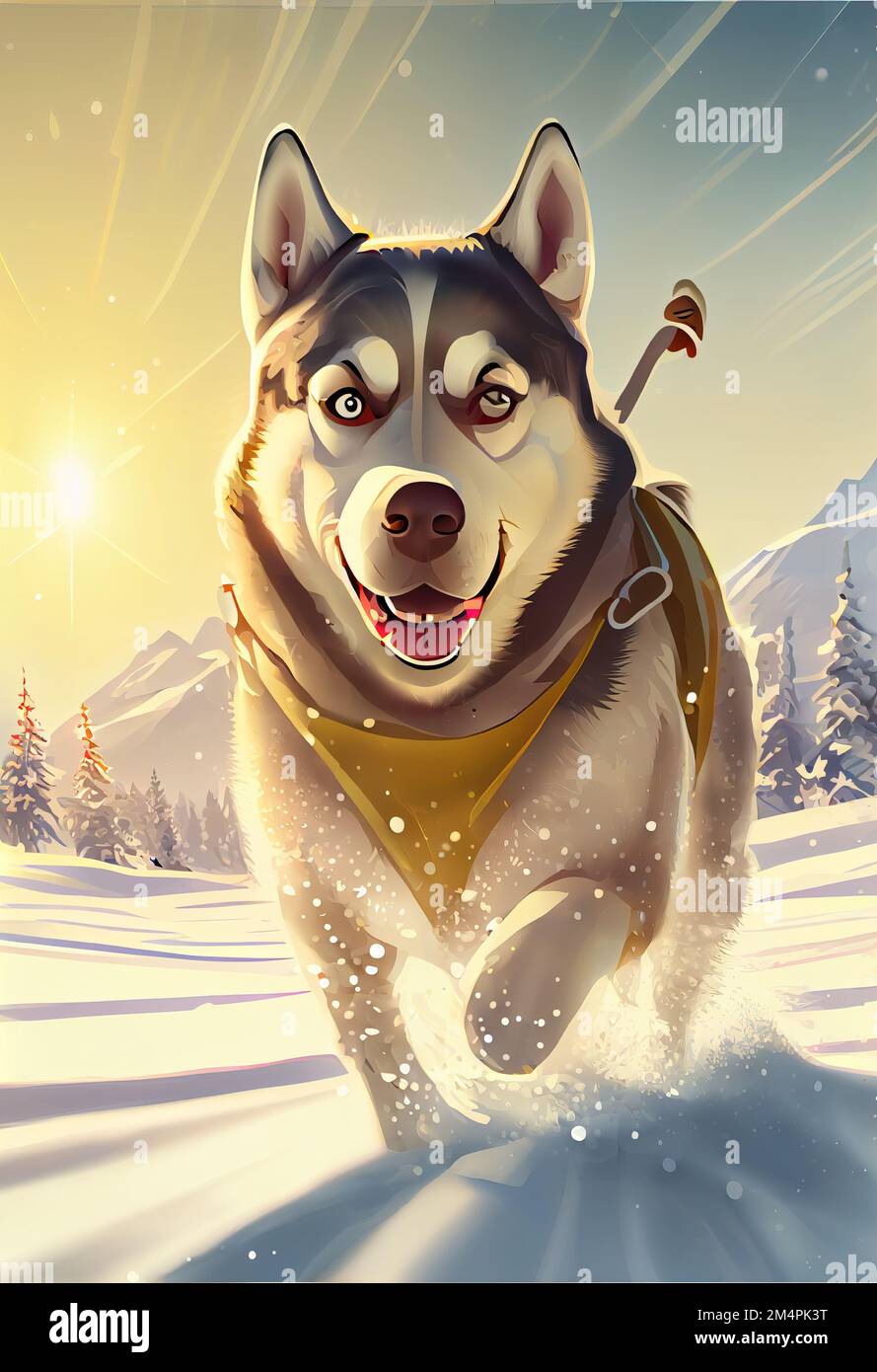 Running Husky Drawings