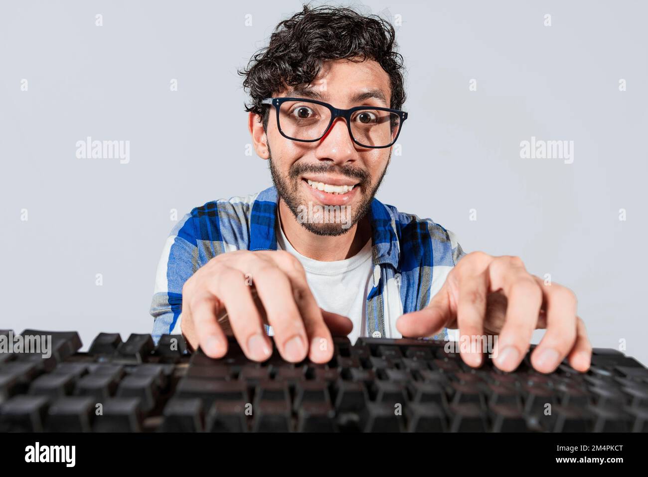 Nerdy guy computer hi-res stock photography and images - Alamy