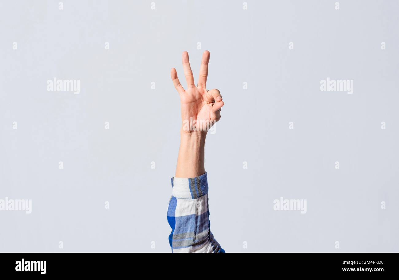 Number NINE in sign language. Deaf and dumb counting the number NINE in ...