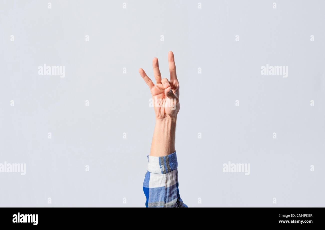 Number EIGHT in sign language. Deaf and dumb counting the number EIGHT ...