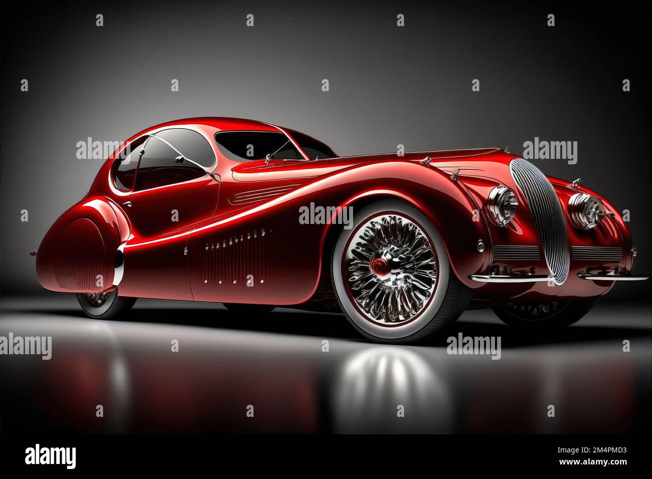 Red Car Black Background