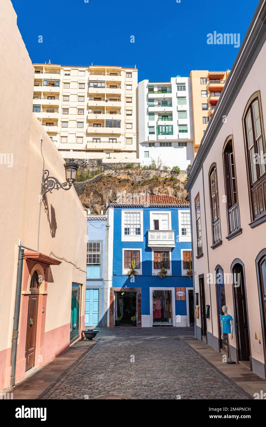 Historical and modern architecture in Santa Cruz, La Palma Island ...