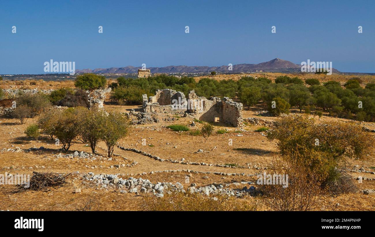 Aptera, ruins of buildings, remains of walls, ruins, archaeological ...