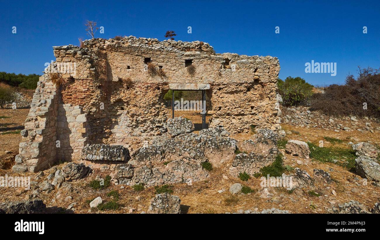 Aptera, ruins of buildings, remains of walls, ruins, archaeological ...