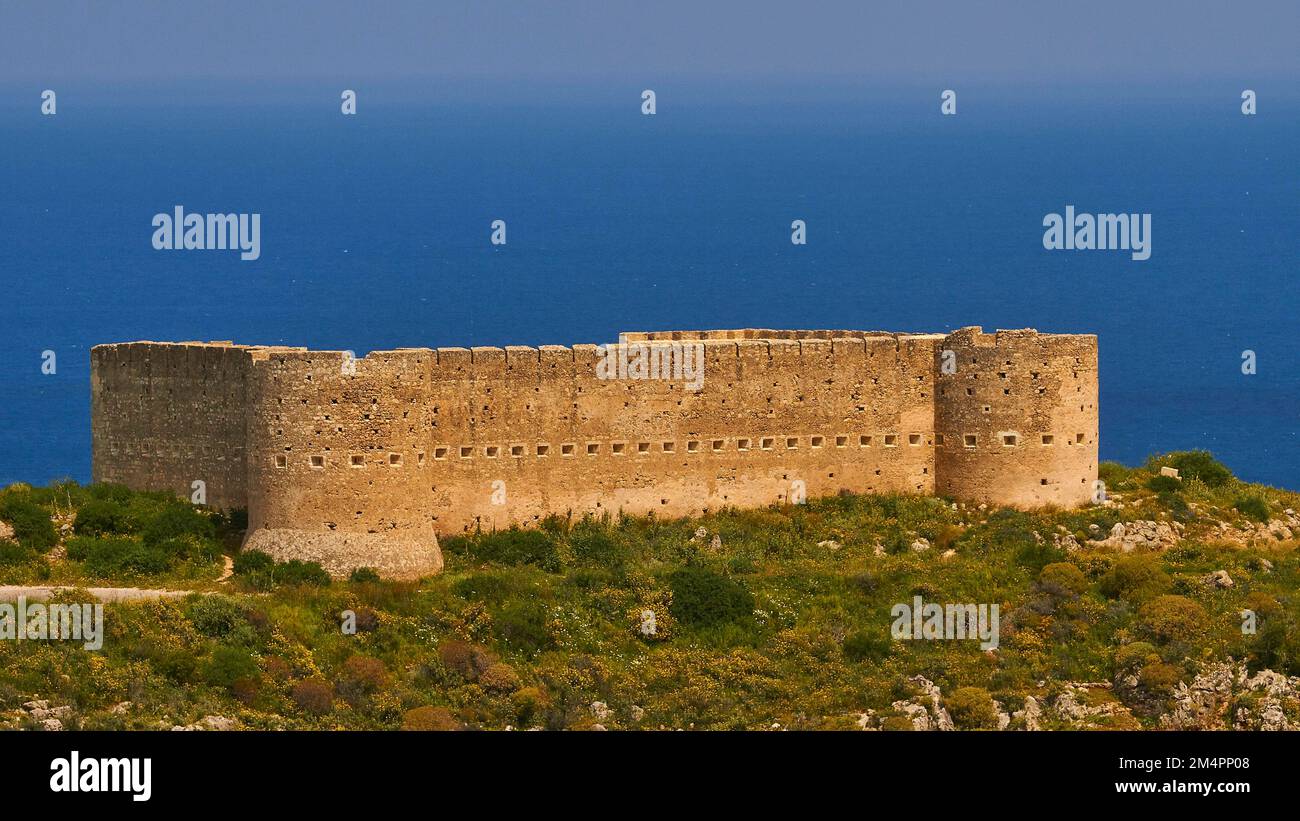 Aptera Fortress, Koule Fortress, Turkish, partially restored, cloudless ...